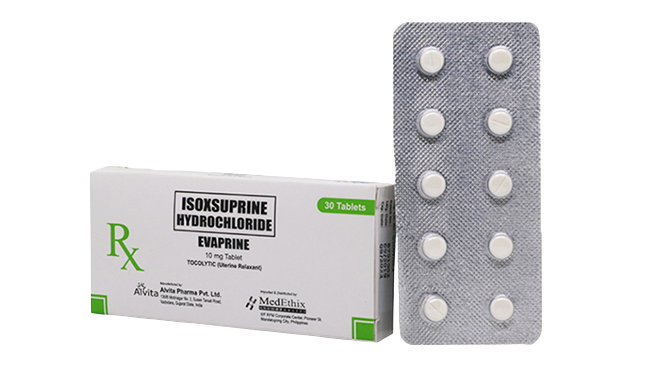 EVAPRINE Isoxsuprine Hydrochloride 10mg Tablet 1's price in the ...